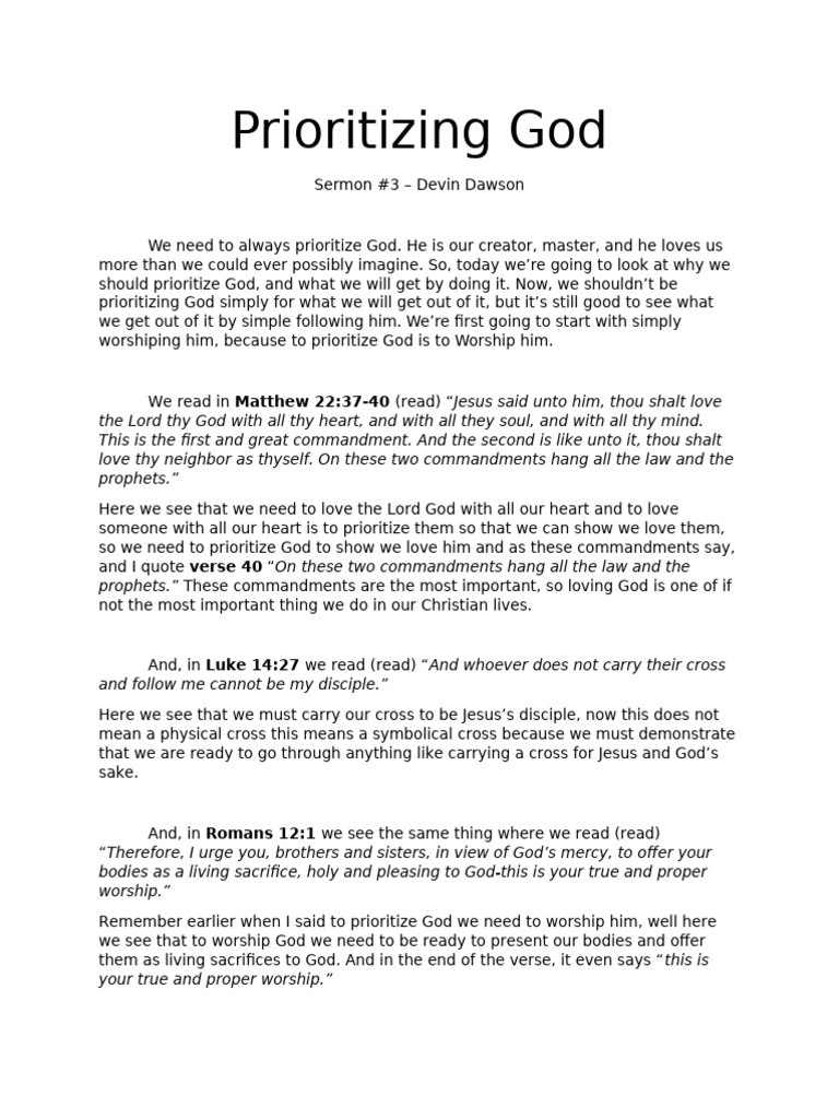 #3 Prioritize God | PDF