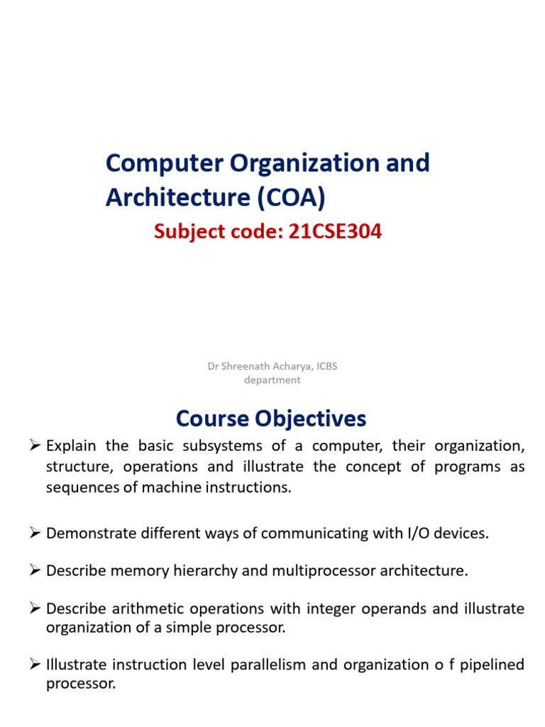 Shree_CO Module 1 | PDF