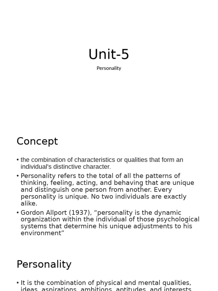 Unit 5 Personality | PDF