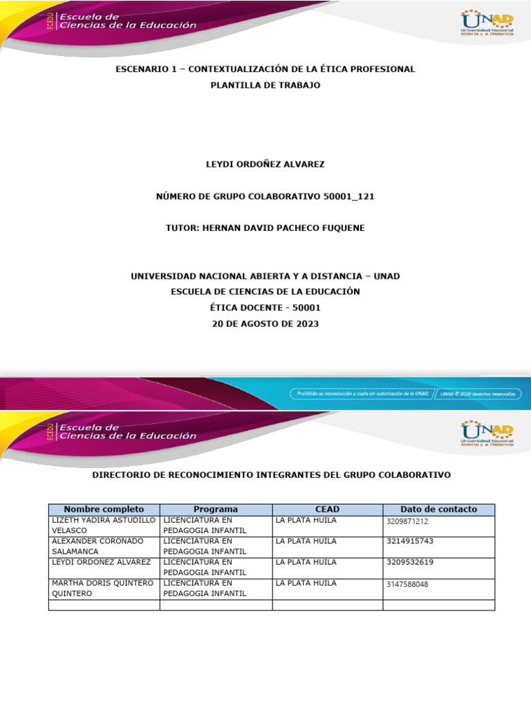 LeydiOrdoñezAlvarez - Escenario 1 | PDF | Pedagogía