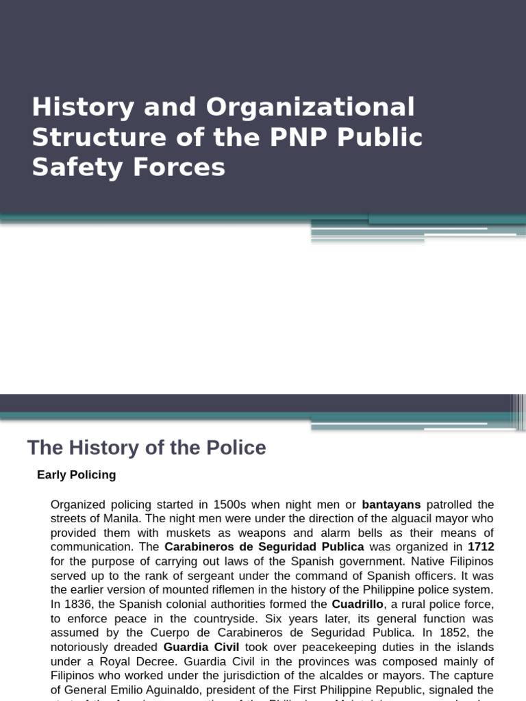 PNP History and Structure Overview | PDF | Police | Social Science