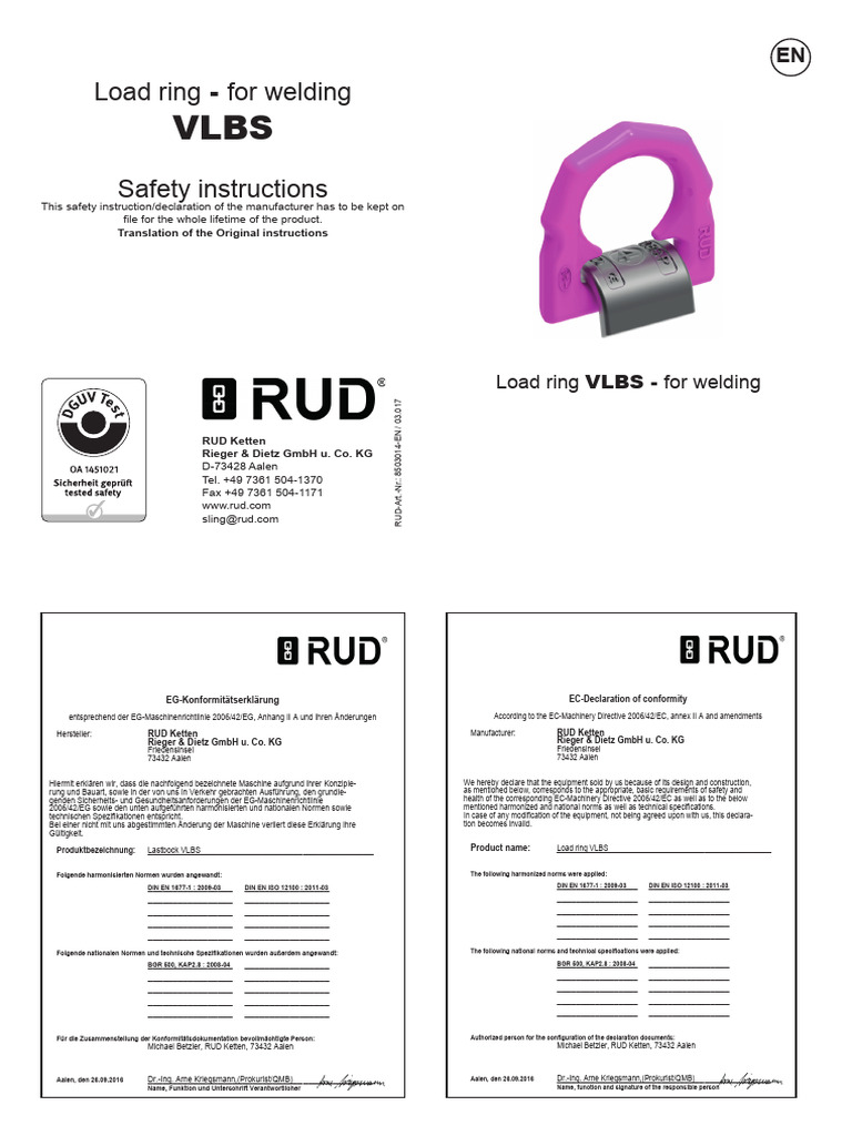 Rud VLBS Lashing Point | PDF