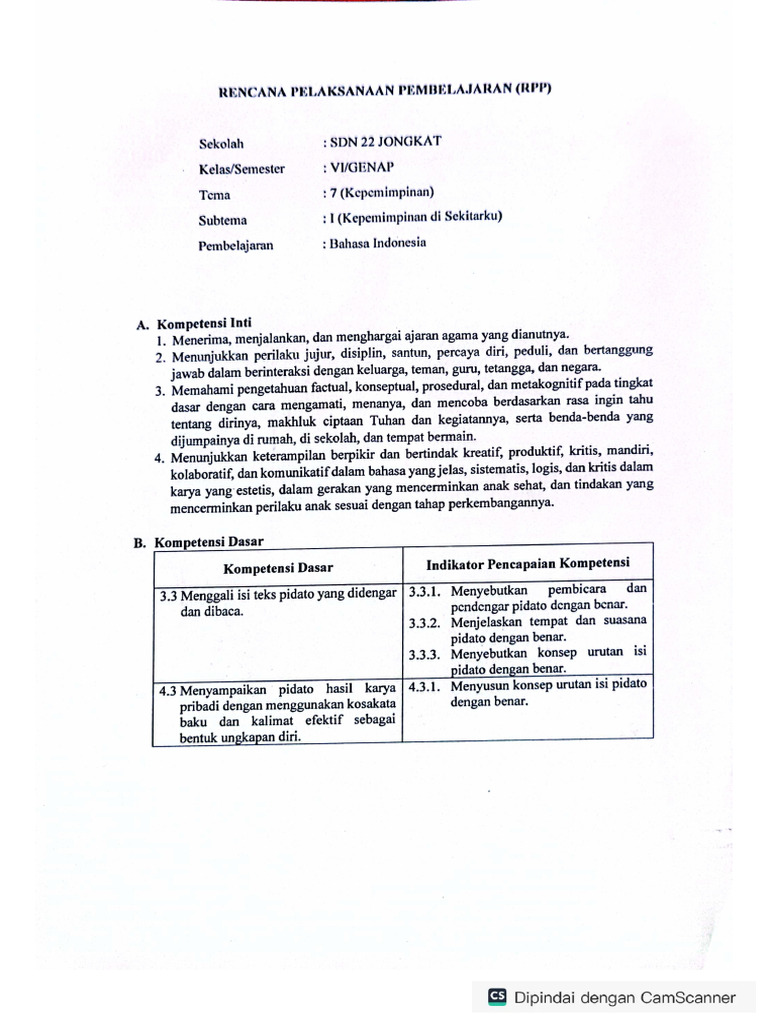 RPP Kelas 6 | PDF
