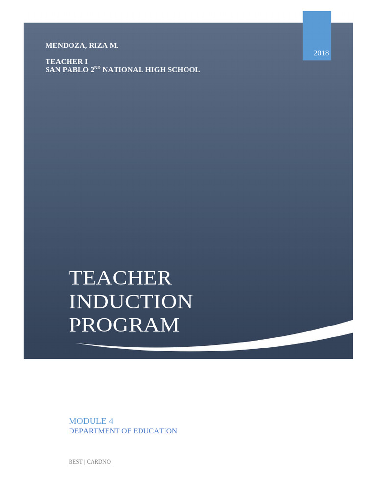 Teacher Induction Program Module 4 V1.0 | PDF