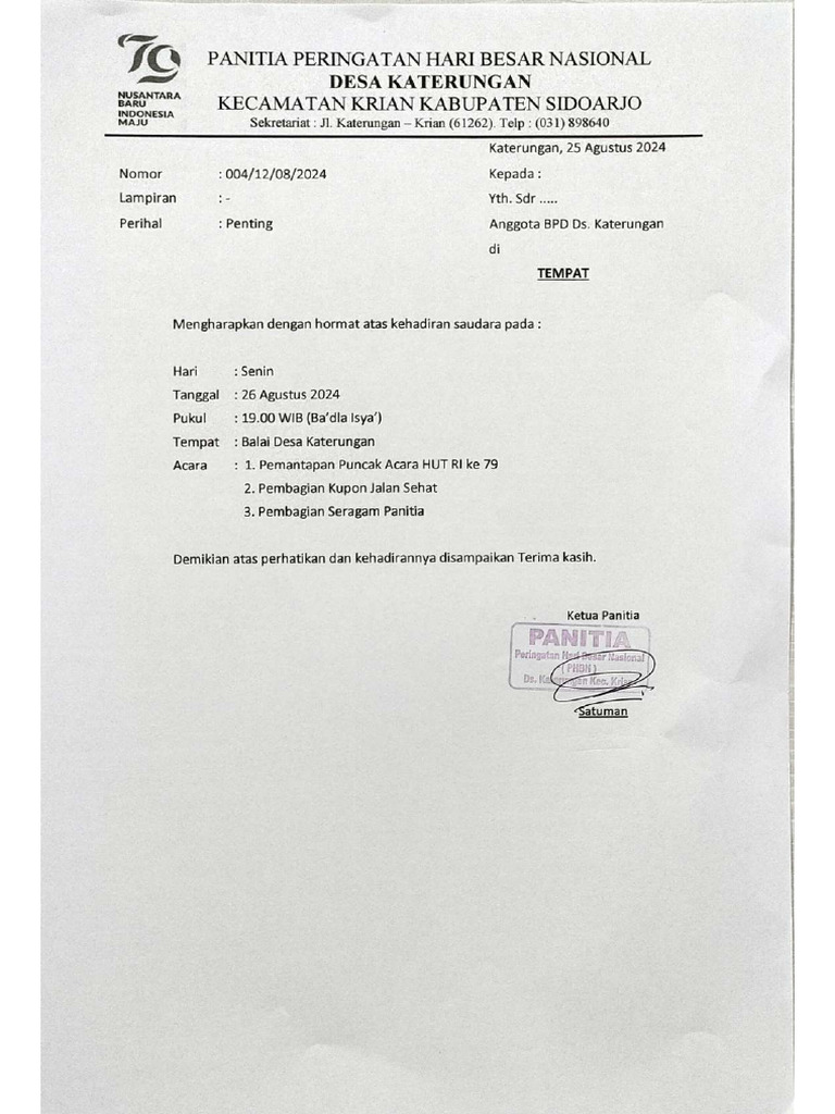 Undangan BPD 1 | PDF