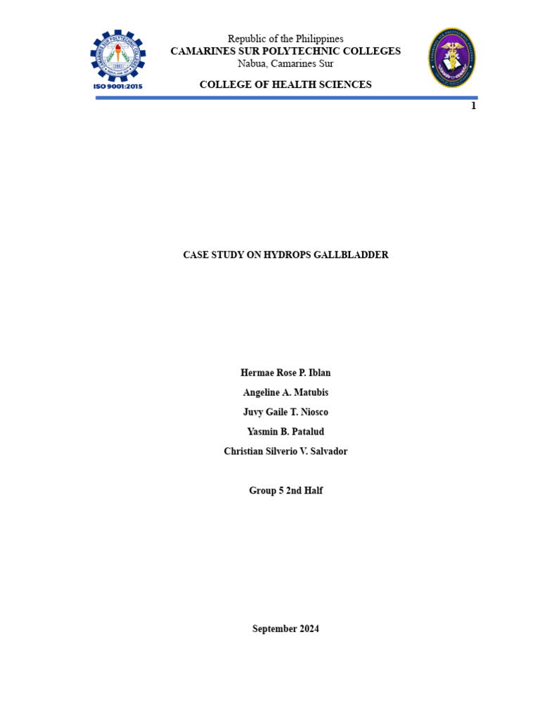HYDROPS GALLBLADDER Case Study | PDF