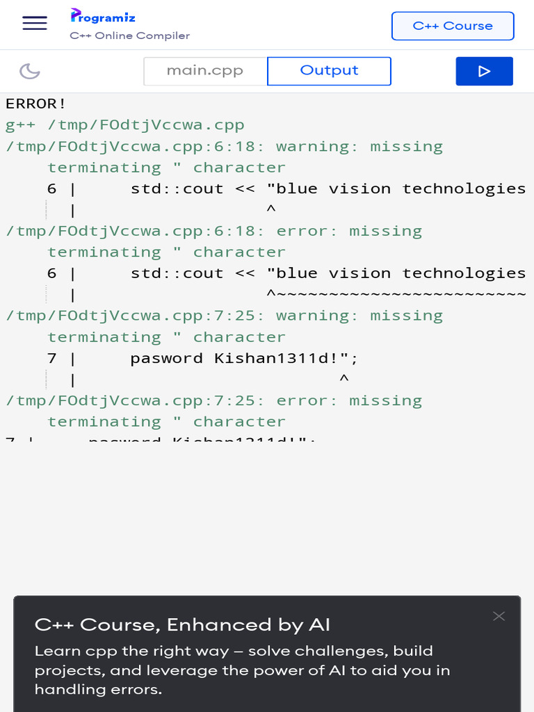 Online C++ Compiler | PDF