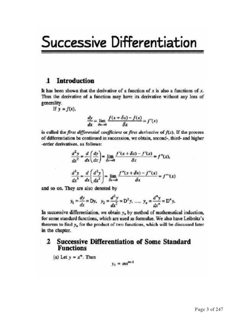 1 Successive Differentiation, Taylor, Maclaurin Theorem | PDF