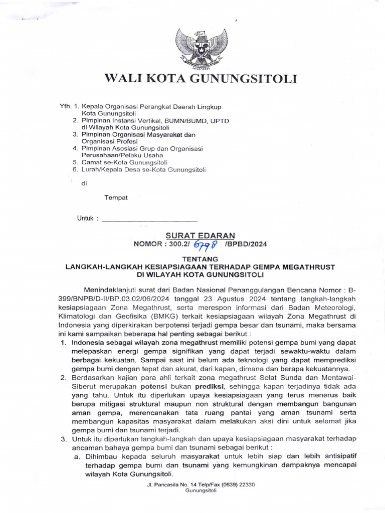 Se TTG Gempa Megathrust 2024 | PDF