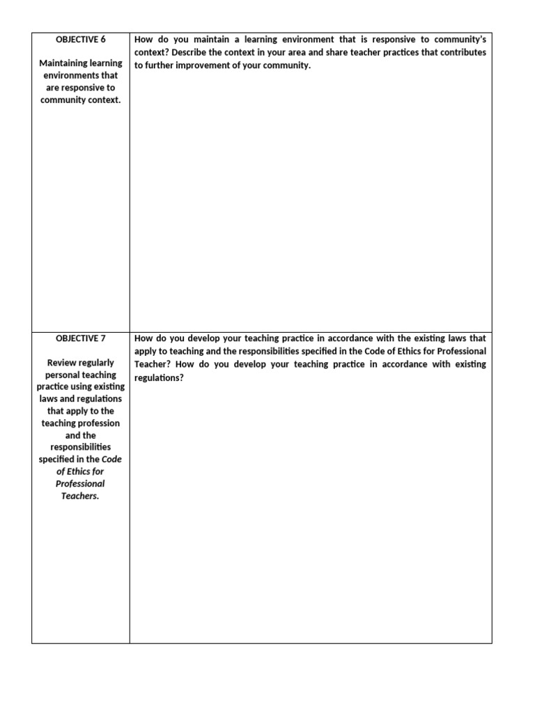 TEACHERS REFLECTION FORM | PDF