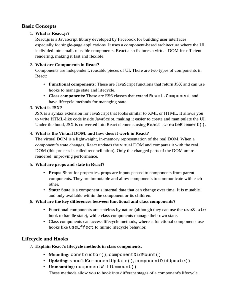 React Js Interviewquestions | PDF