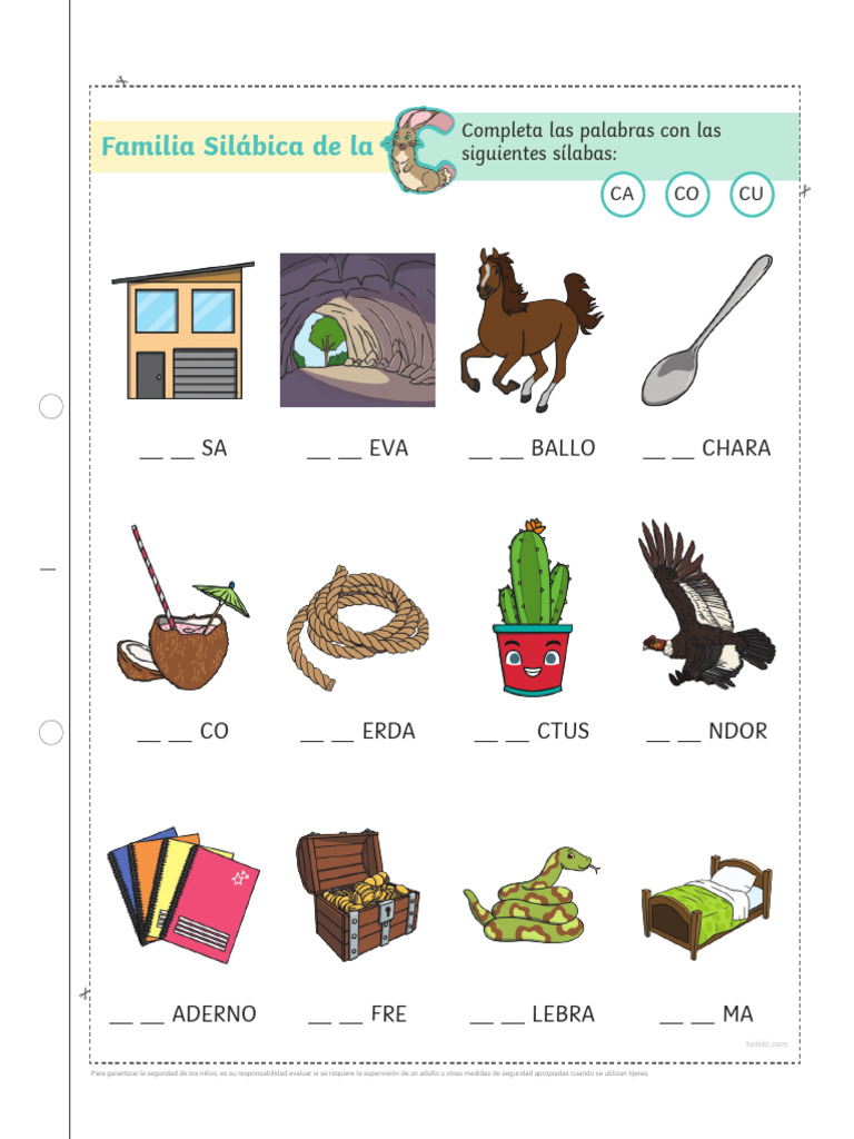 CL L 1714630000 Guia de Trabajo Familia Silabica Letra C Sonido Fuerte ...