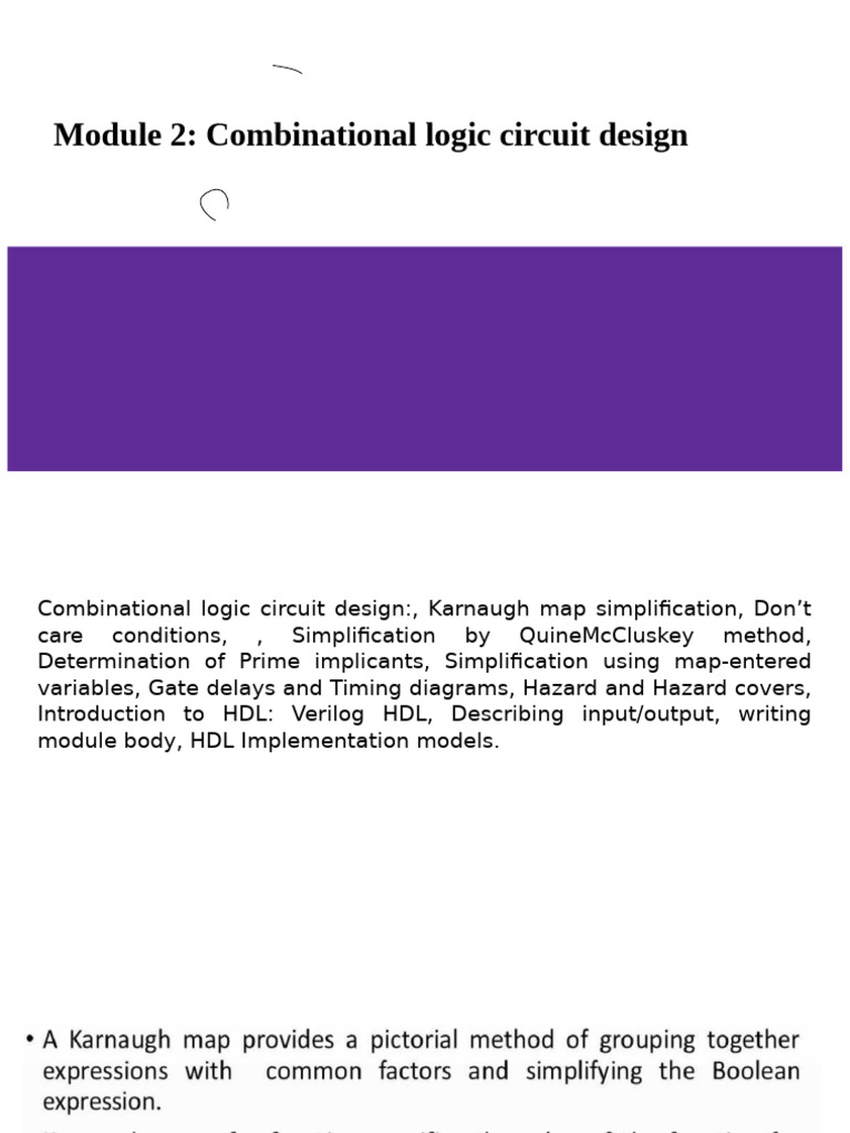 Module 2 Combinational Logic Circuit Design Pdf Hardware Description Language Logic Gate