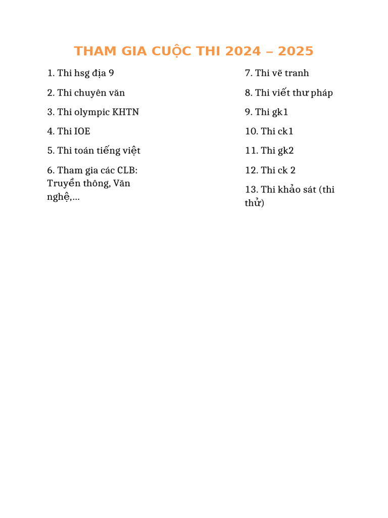 Tham Gia Cu C Thi 2024-2025 | PDF