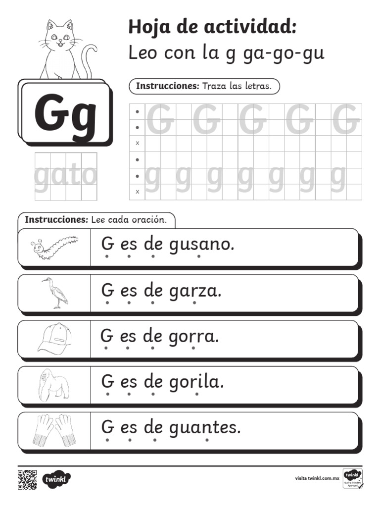 Sa L 1702002148 Hoja de Actividad Leo Con La G Ga Go Gu - Ver - 1 | PDF