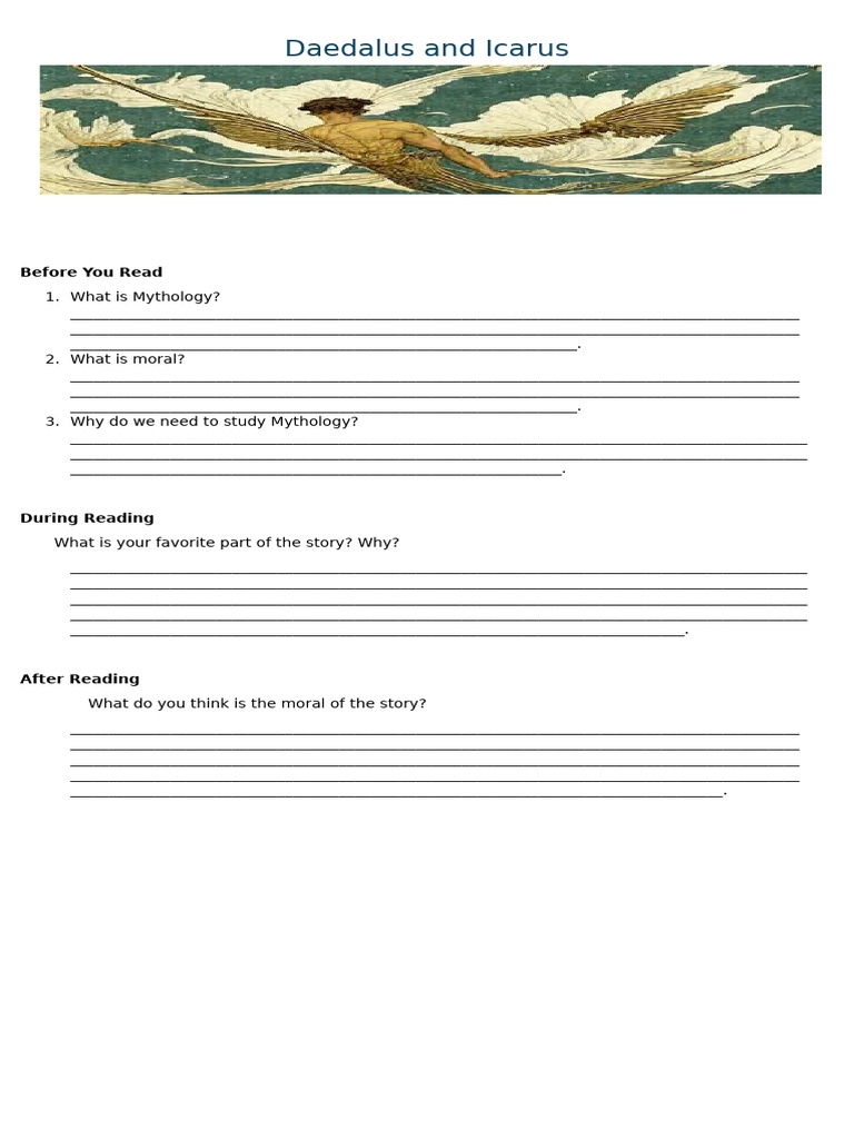 Daedalus-and-Icarus-work-sheet | PDF