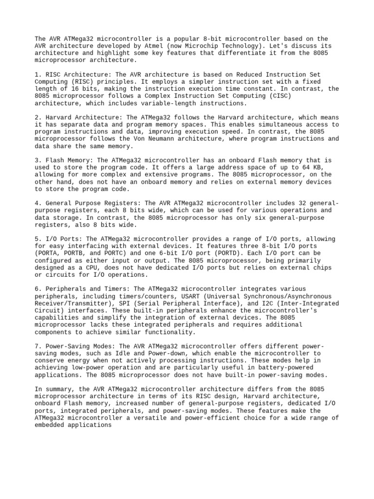 The AVR ATMega32 Microcontroller Is | PDF