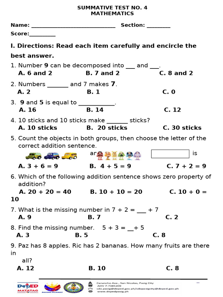 Q1 Summative-Test-4 Math | PDF