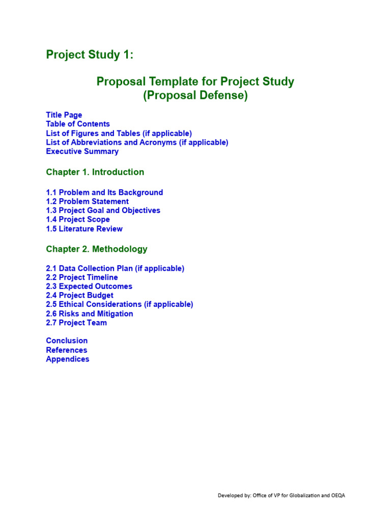 Project Study Proposal Template | PDF | Methodology | Data