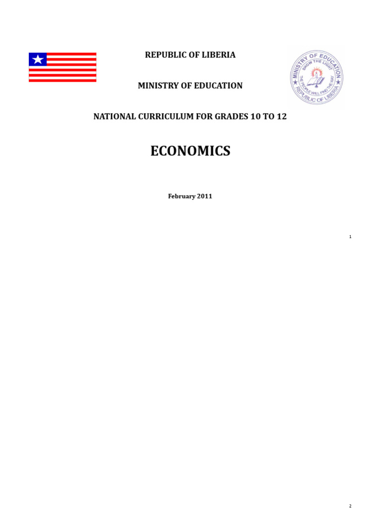 Liberia Economics Curriculum Grades 10-12 | PDF | Utility | Demand