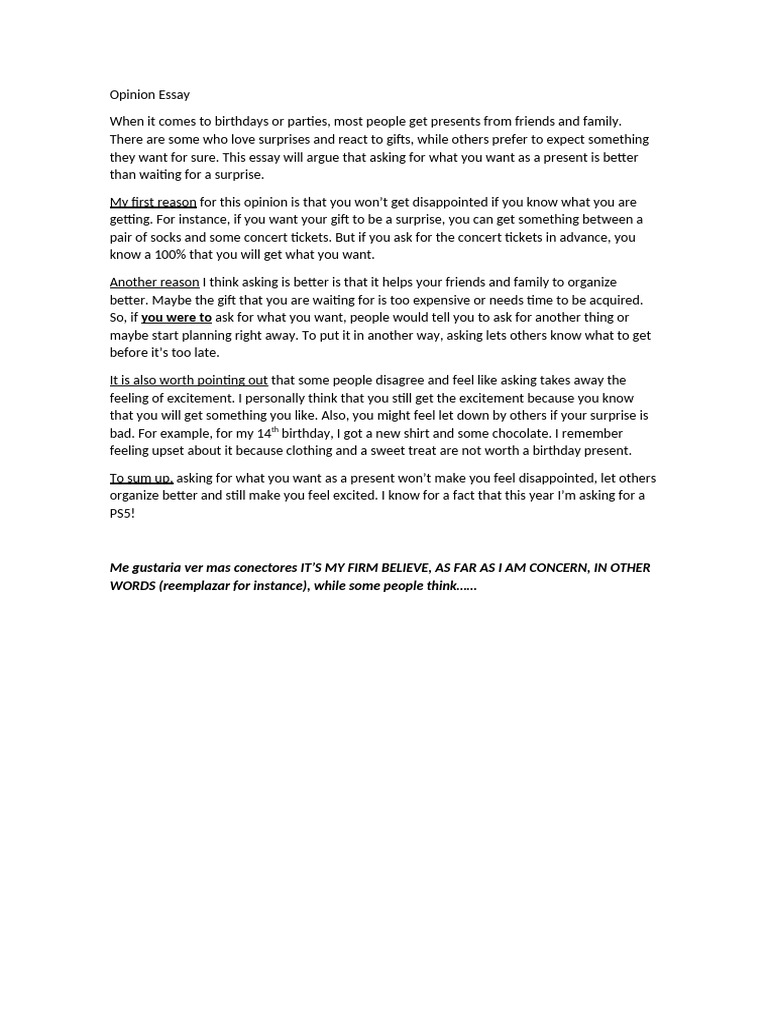 Opinion Essay | PDF