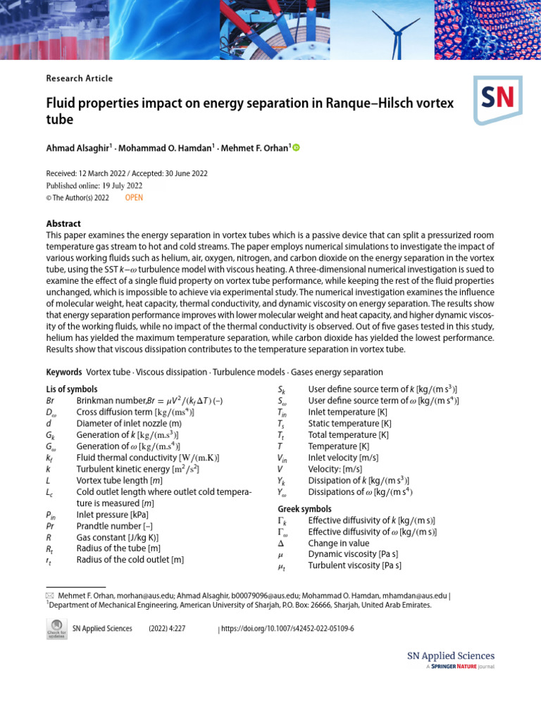 Alsaghir A. - Fluid Properties Impact On Energy Separation in Ranque ...