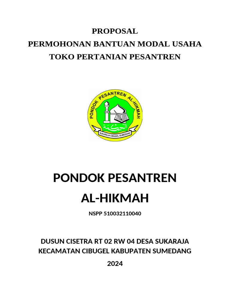 Proposal Modal Usaha | PDF