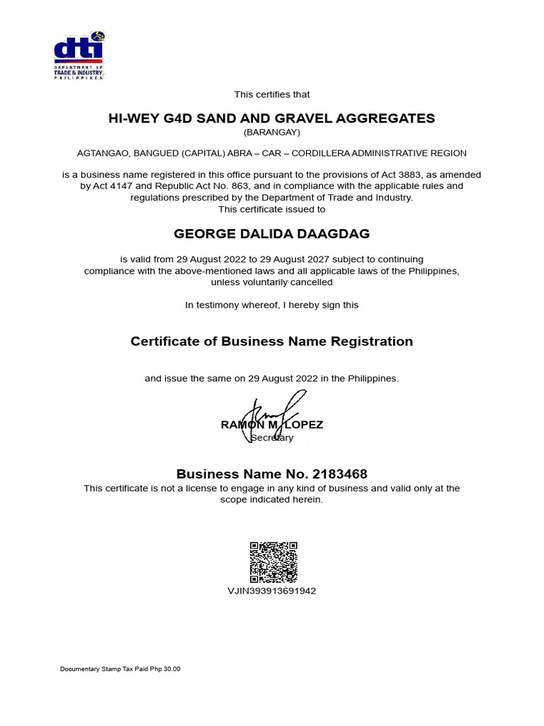 ANLYN DTI PERMIT | PDF