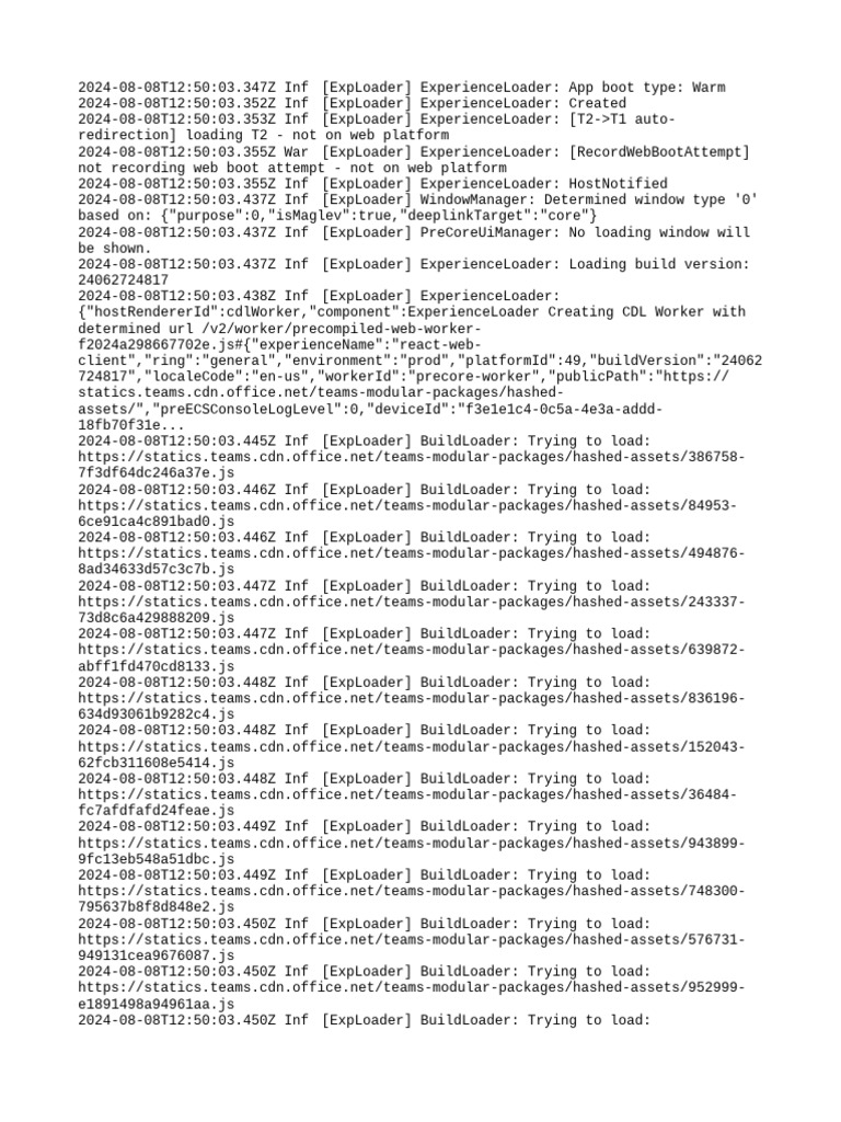 WebLogs Core Loader-Diagnostics-Logs | PDF