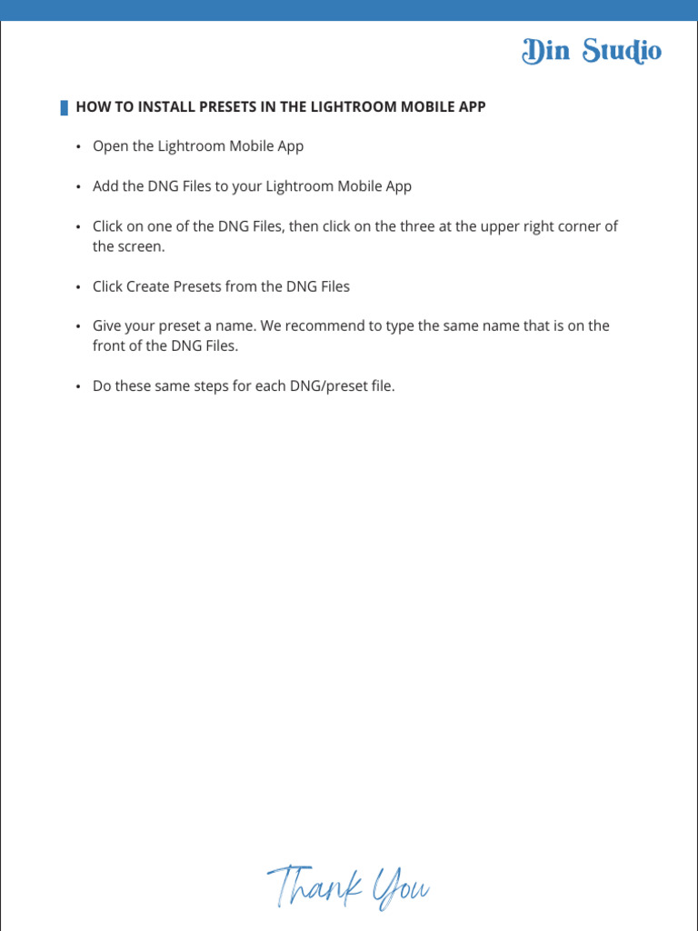 How To Install Lightroom Presets For Mobile | PDF