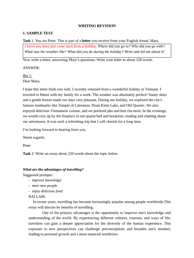 Writing Revision 2024 | PDF