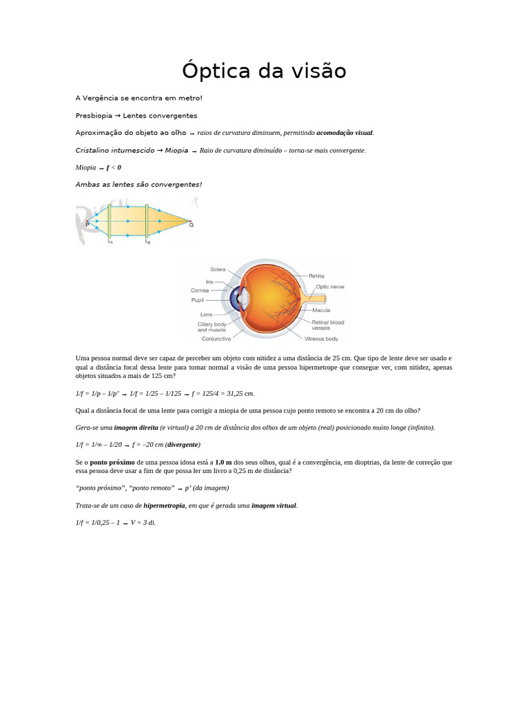 Óptica Da Visão | PDF