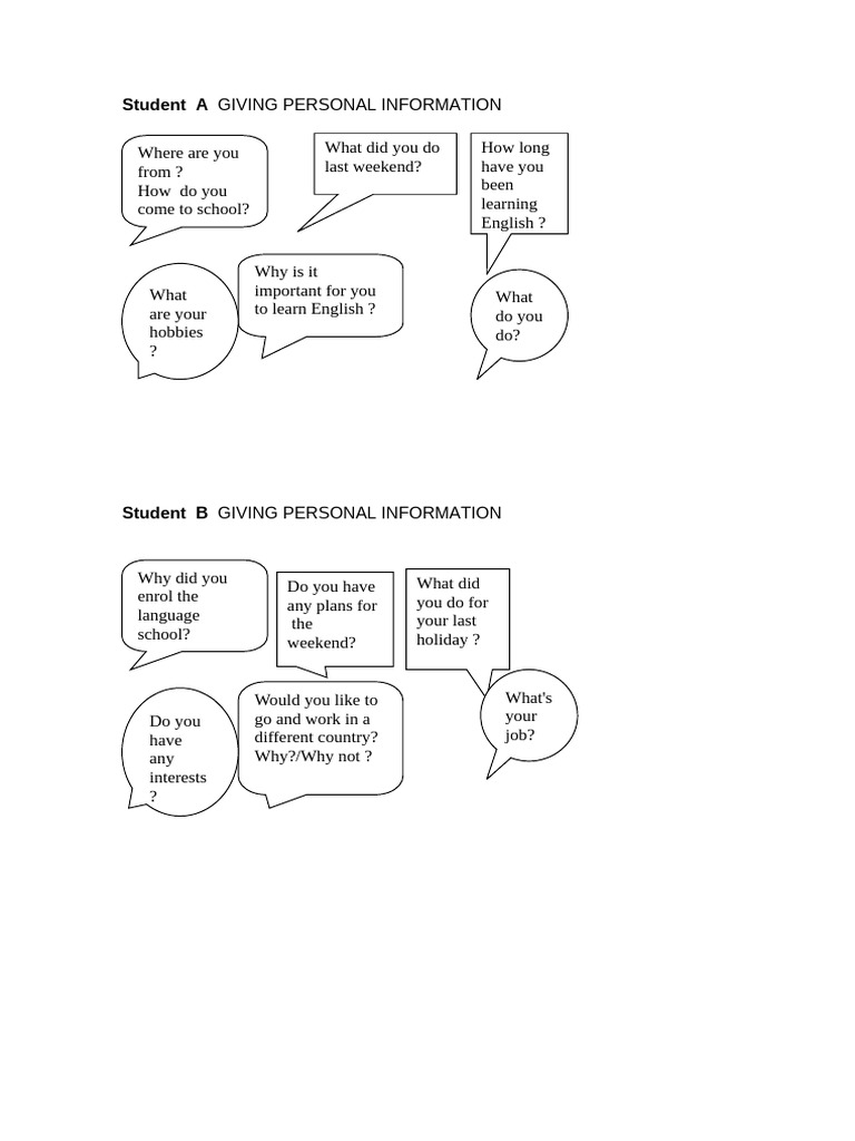 Giving Personal Information | PDF