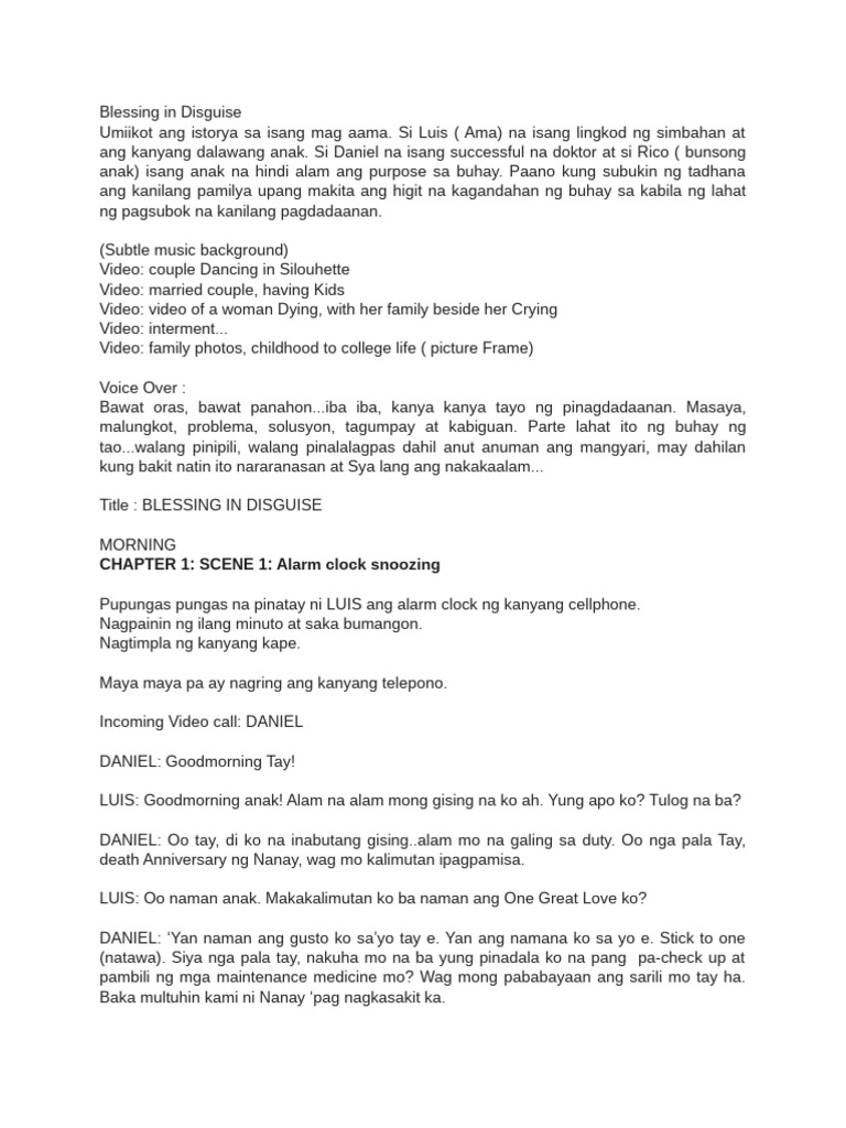 SCRIPT - Blessing-in-Disguise Edited | PDF