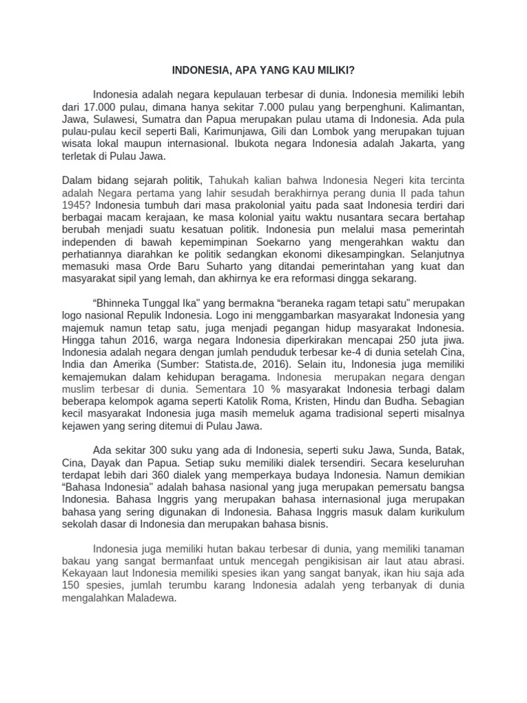 INDONESIA PUNYA APA | PDF