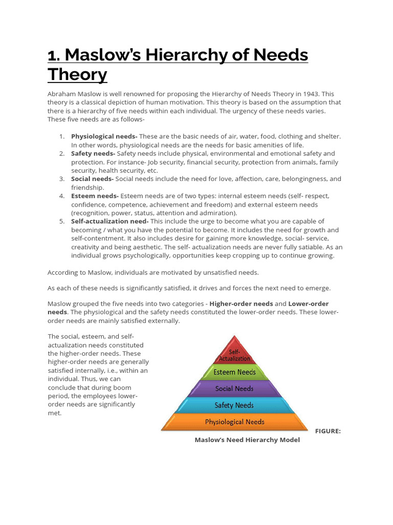 Motivation Theories Maslow, Theory X y | PDF