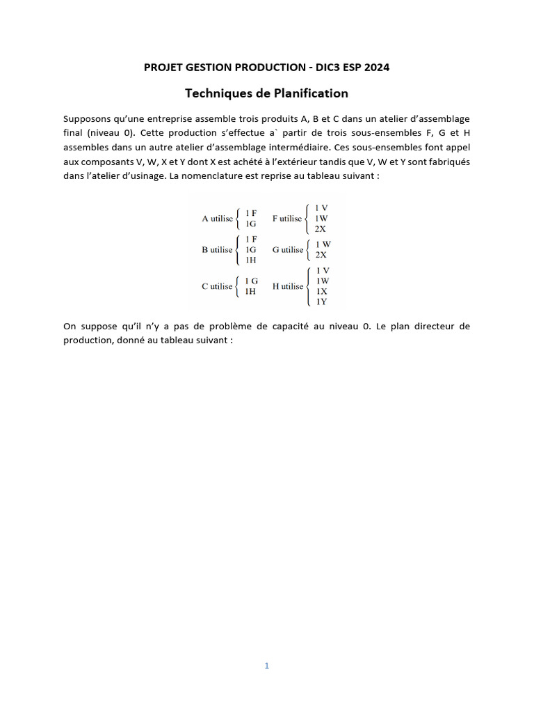 Projet GP Dic3 Esp 2024 | PDF