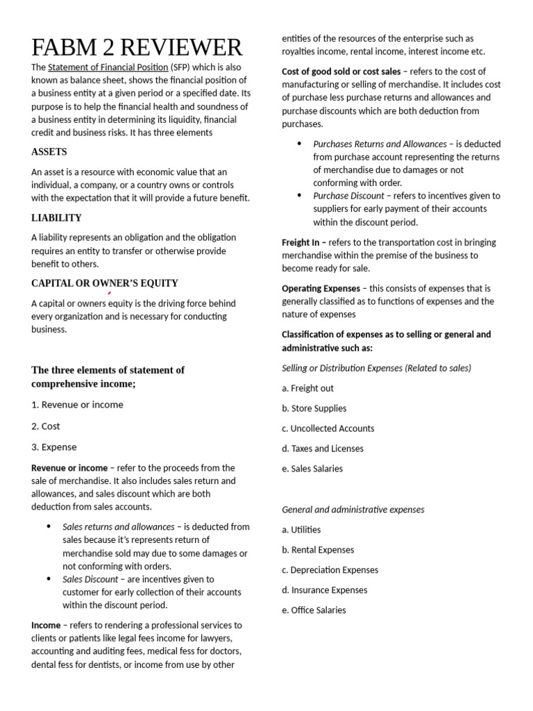 FABM 2 REVIEWER | PDF
