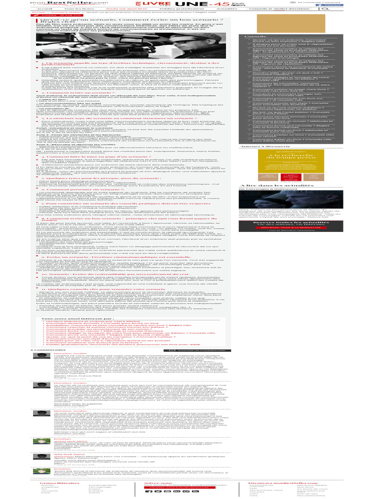 Qu'est-Ce Qu'un Scénario. Comment Écrire Un Bon Scénario - Règles Clefs | PDF