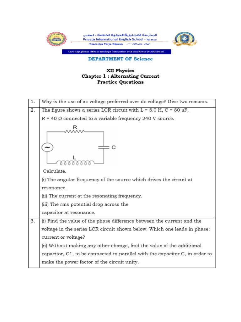 AC Worksheet | PDF