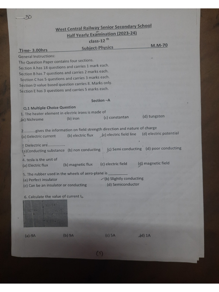 Phy. Mid Term 2k23 | PDF