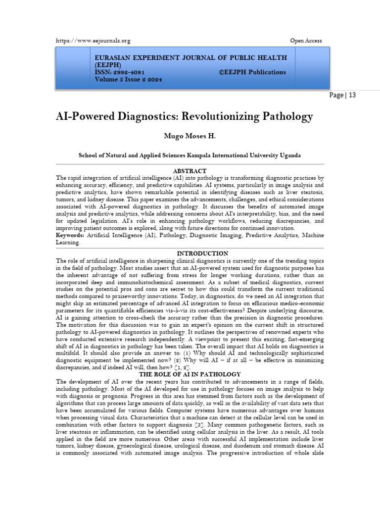 AI-Powered Diagnostics: Revolutionizing Pathology (WWW - Kiu.ac - Ug ...