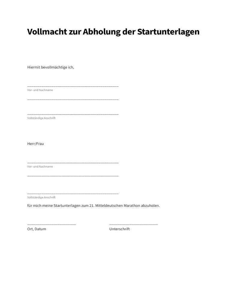 Vollmacht Abholung Unterlagen MDM 2024 | PDF