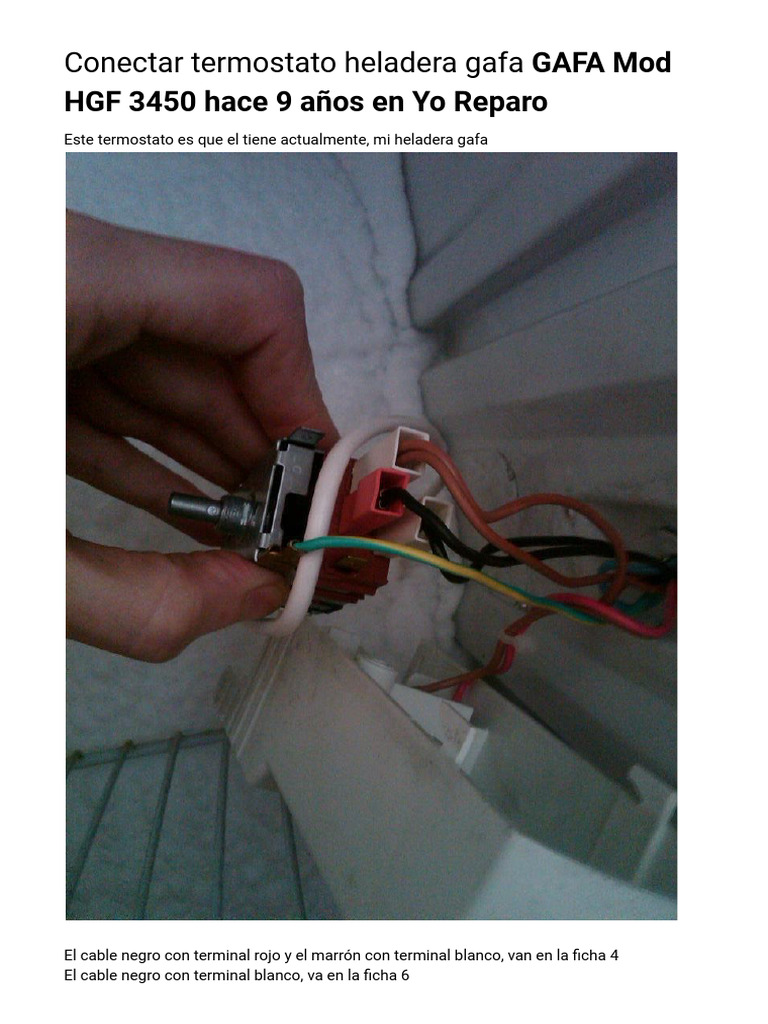 Conectar Termostato Heladera Gafa | PDF