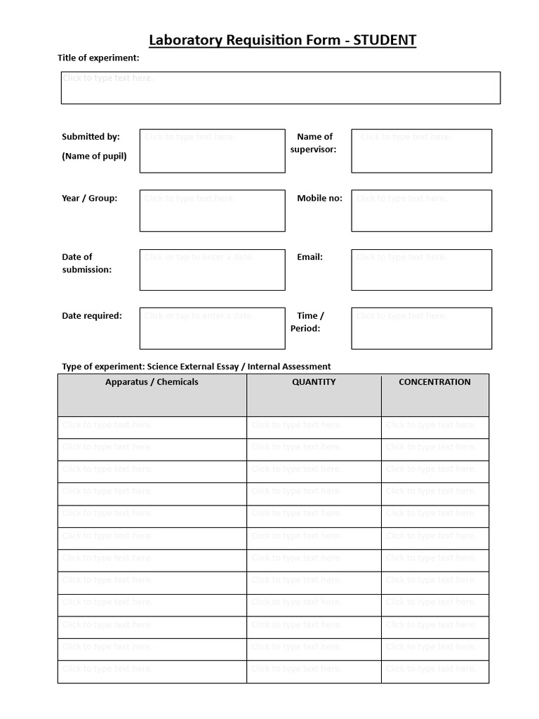 2. Blank Requisition Form for Students (Students IA_EE) | PDF