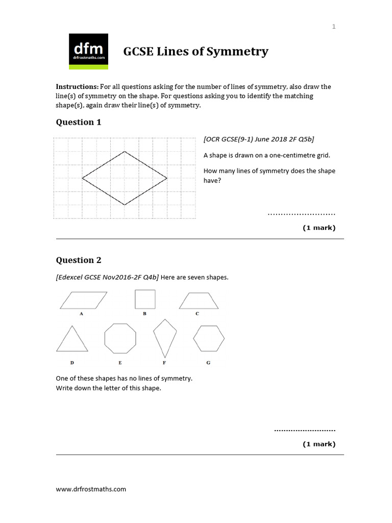 GCSE Symmetry | PDF