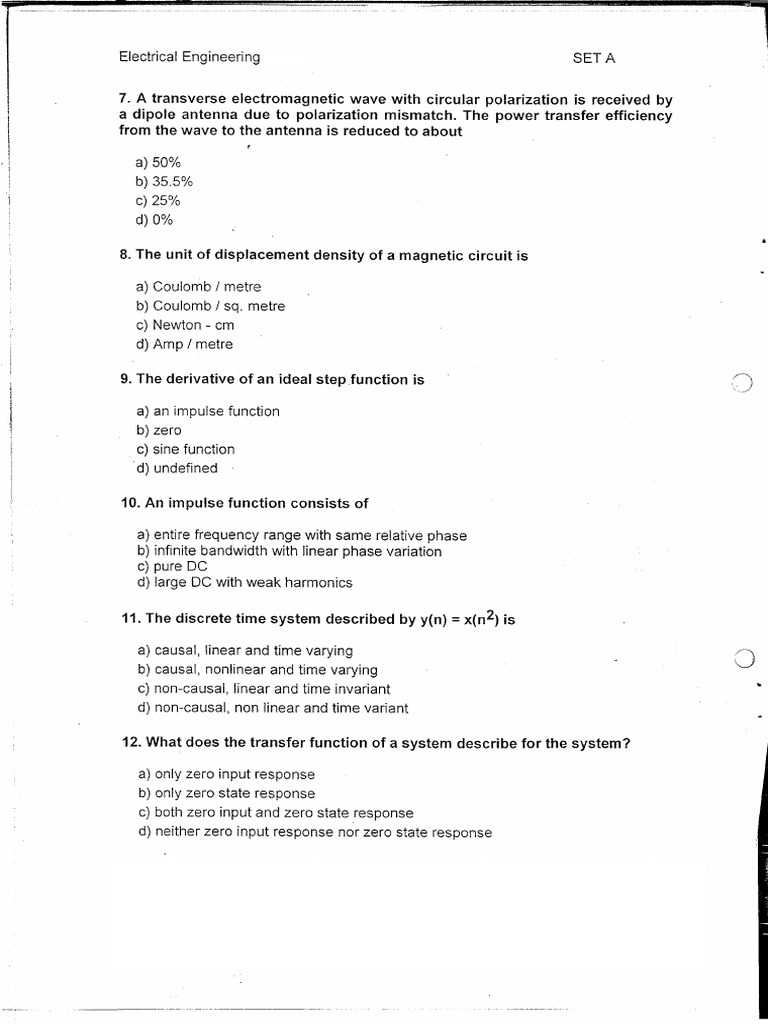 NTPC Electrical Engineering Previous Papers | PDF