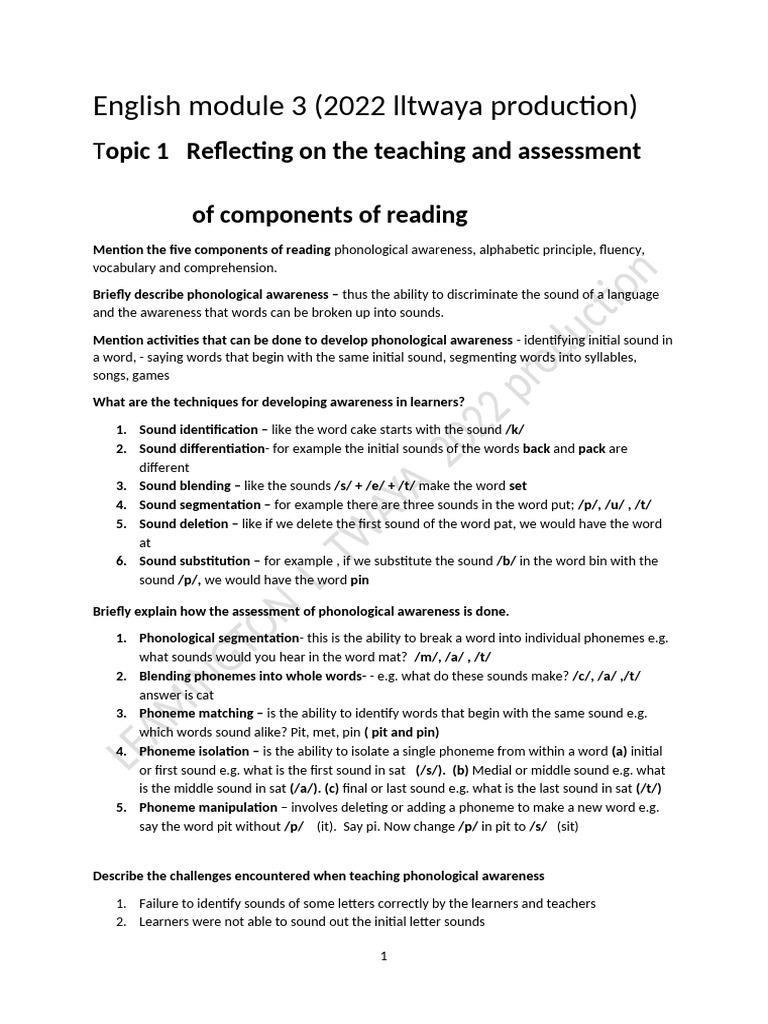 English Module 3 2022 Ltwaya Production | PDF