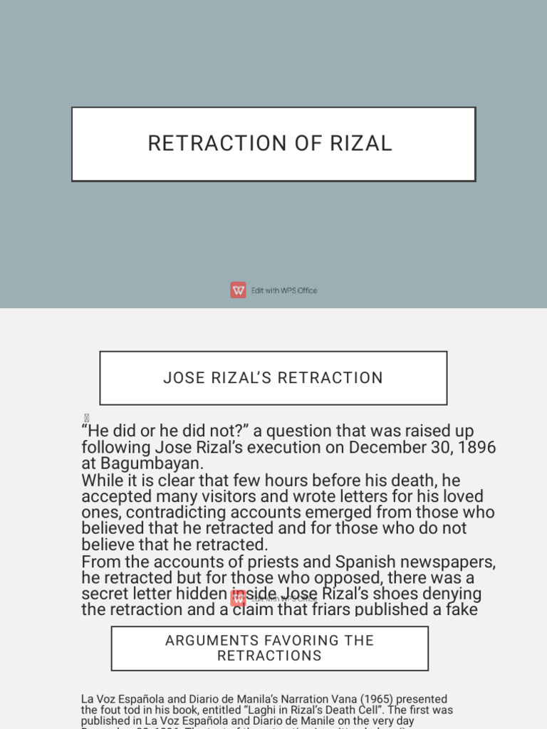 Retraction of Rizal | PDF