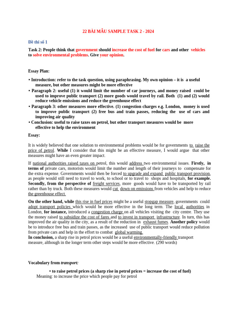 SAMPLE WRITING TASK 2 | PDF